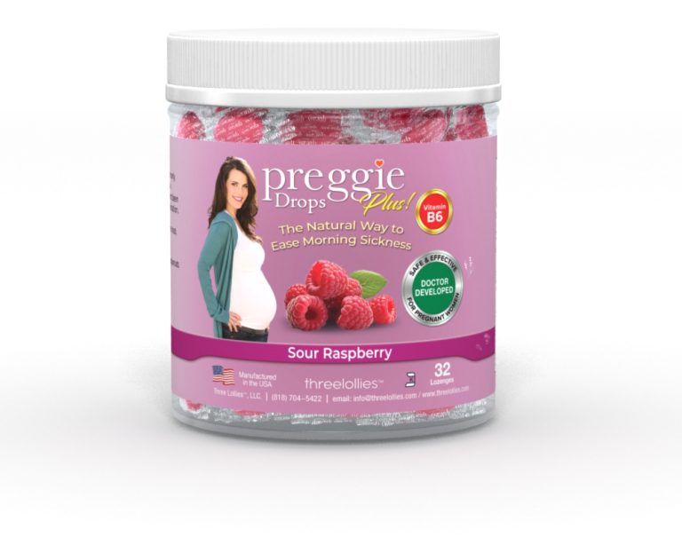 Preggie Pop Drops Plus Sour Raspberry 32pc - Three Lollies